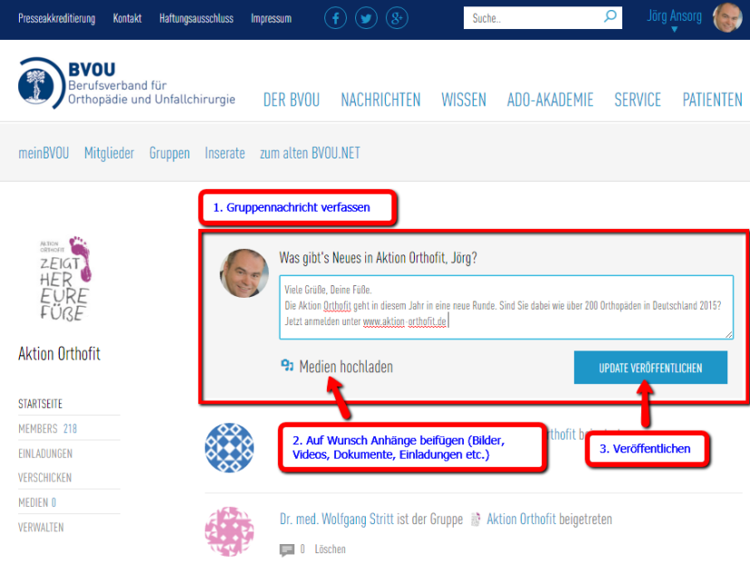 FAQ: Die Grundfunktionen des neuen BVOU-Netzwerkes kurz erklärt – BVOU Netzwerk